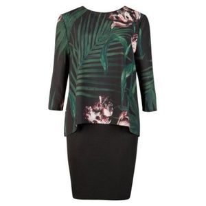 Ted Baker London | Dresses | Ted Baker Green Palm Floral Layered Tunic ...